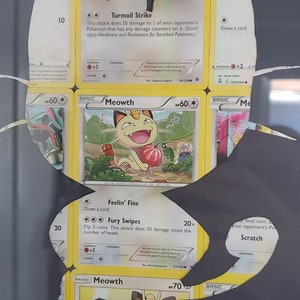 Pokémon Card Silhouette Art - Meowth - Etsy