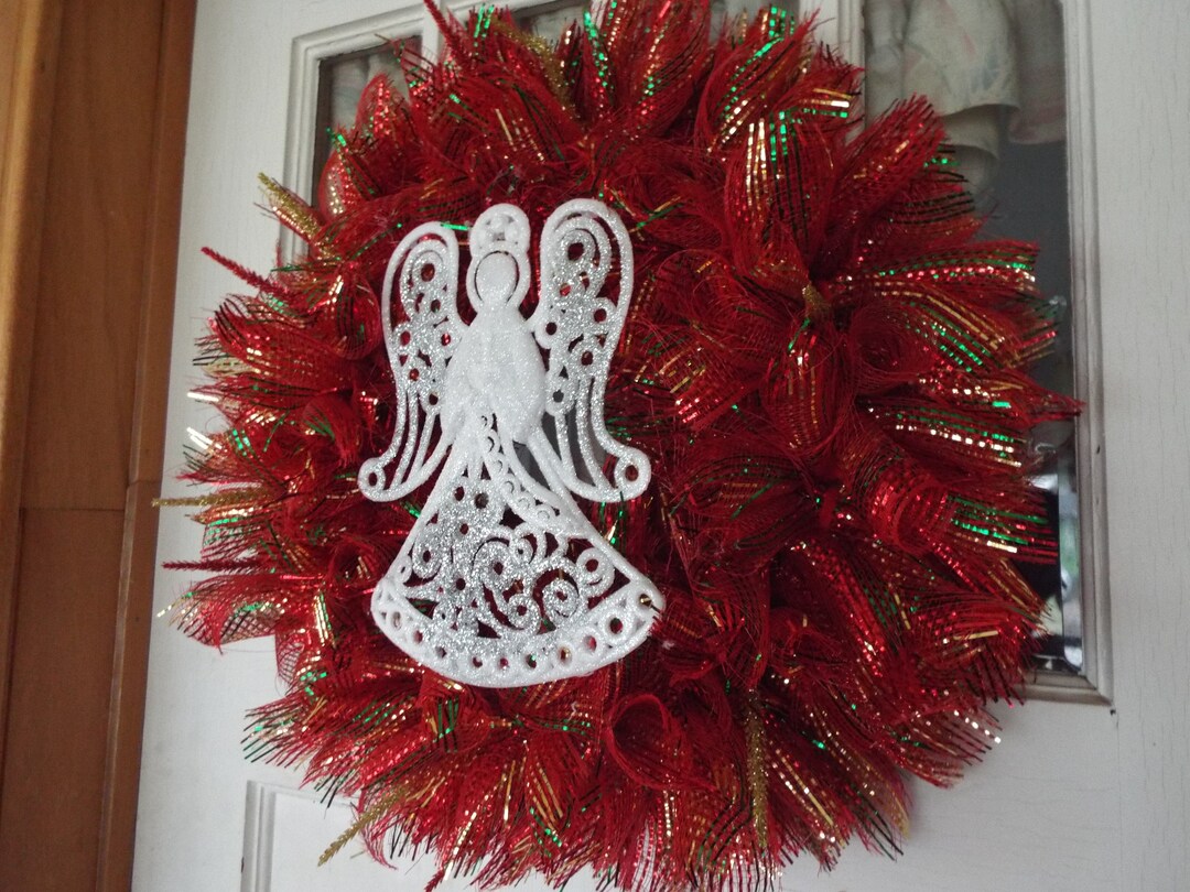 Angel Deco Mesh Wreath - Etsy