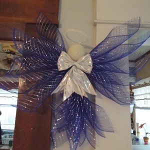 Royal Blue Deco Mesh Angel - Etsy