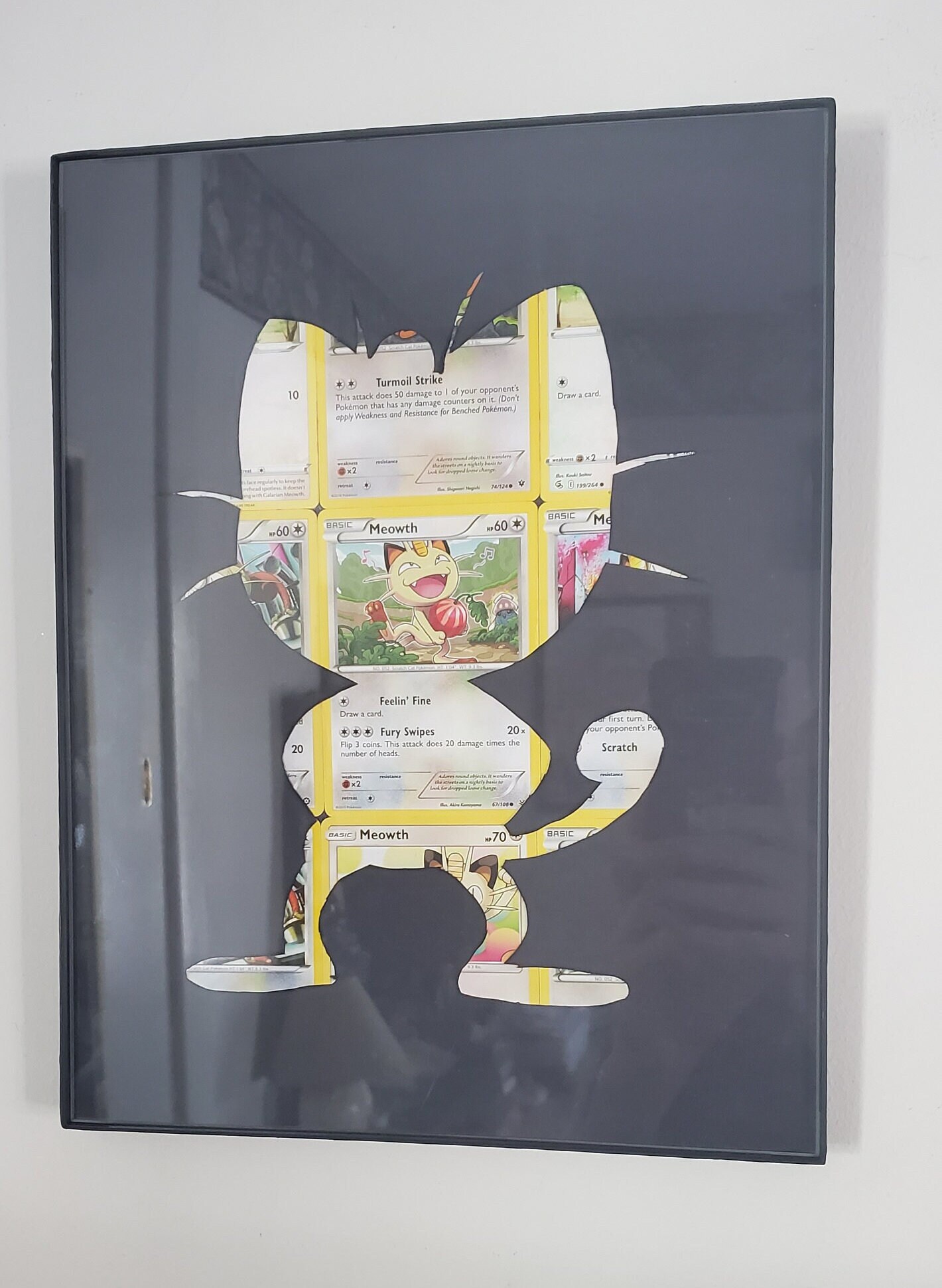 Pokémon Card Silhouette Art - Meowth - Etsy