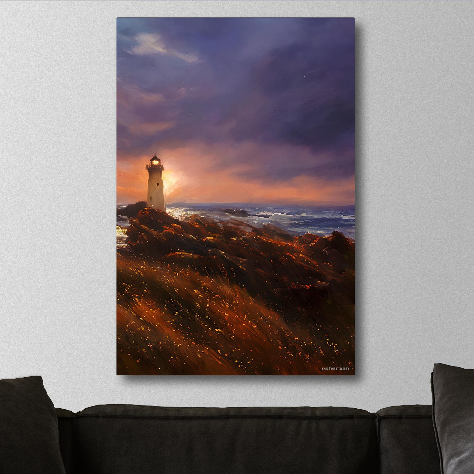 Lighthouses III 002 Vertical Impressionist Canvas Wall Art - Etsy