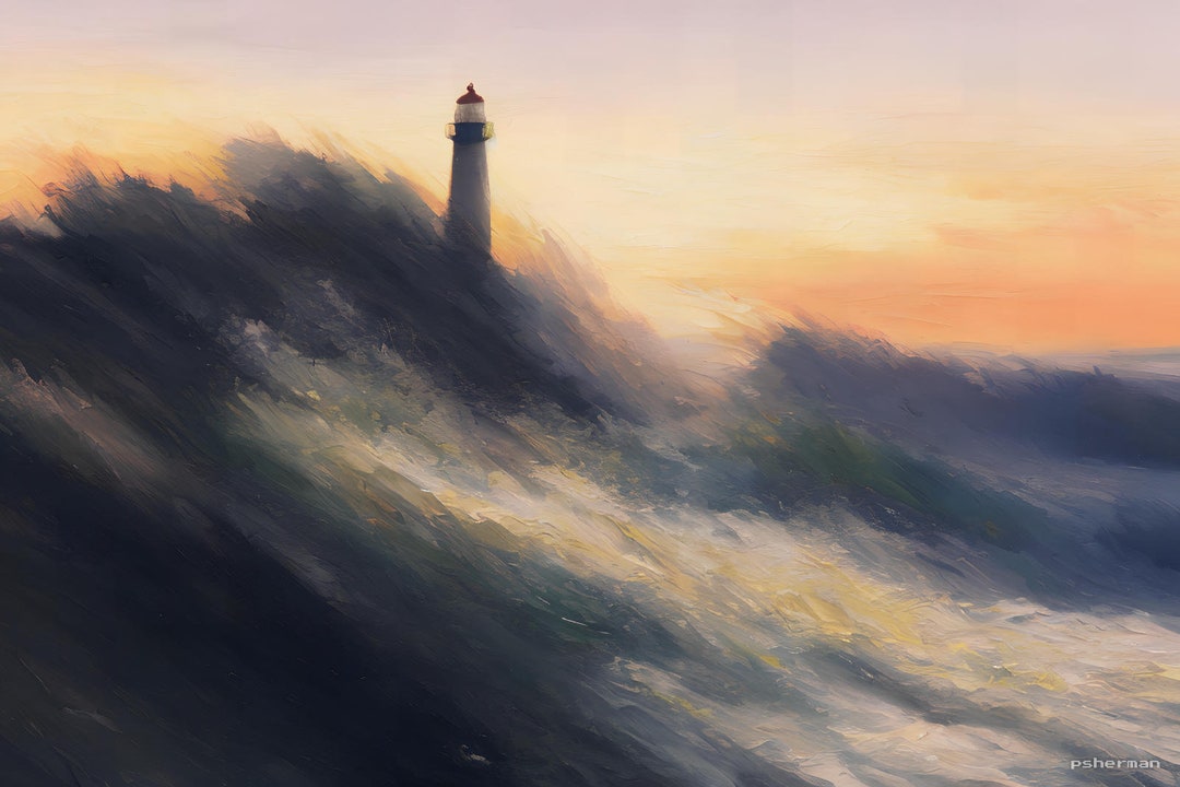 Lighthouses II 003 Impressionist Canvas Wall Art - Etsy