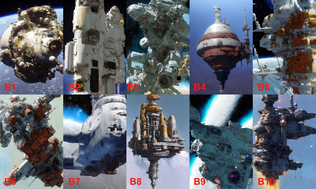 Science Fiction Space Ship Poster Art Impressionist Wall Art - Etsy