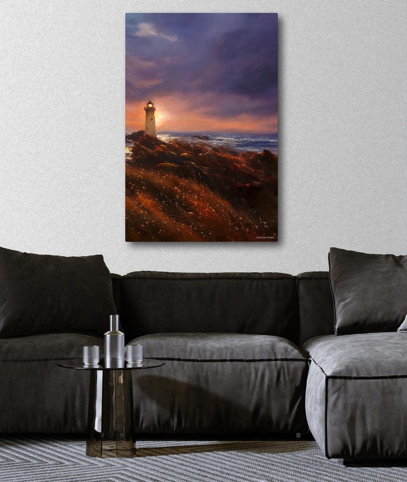 Lighthouses III 002 Vertical Impressionist Canvas Wall Art - Etsy