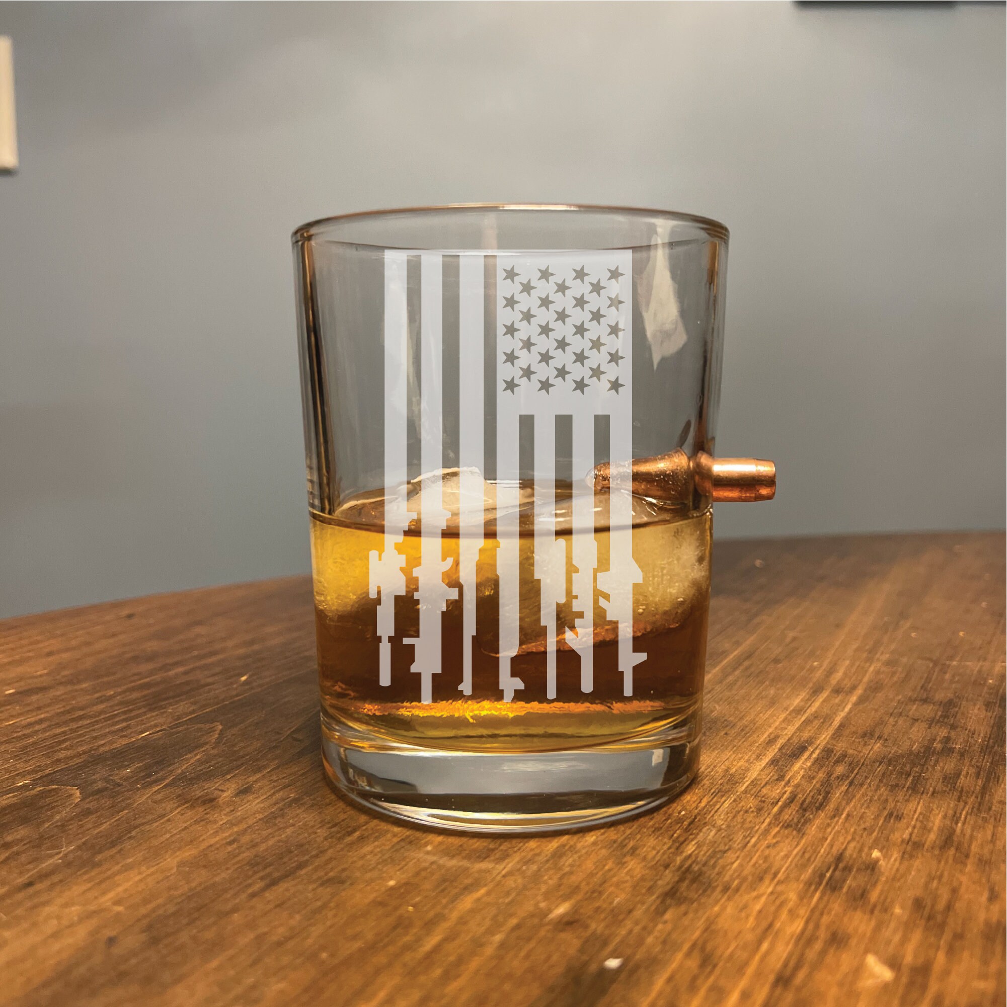 Gun American Flag .308 Bullet Whiskey Glass Wedding Gift - Etsy