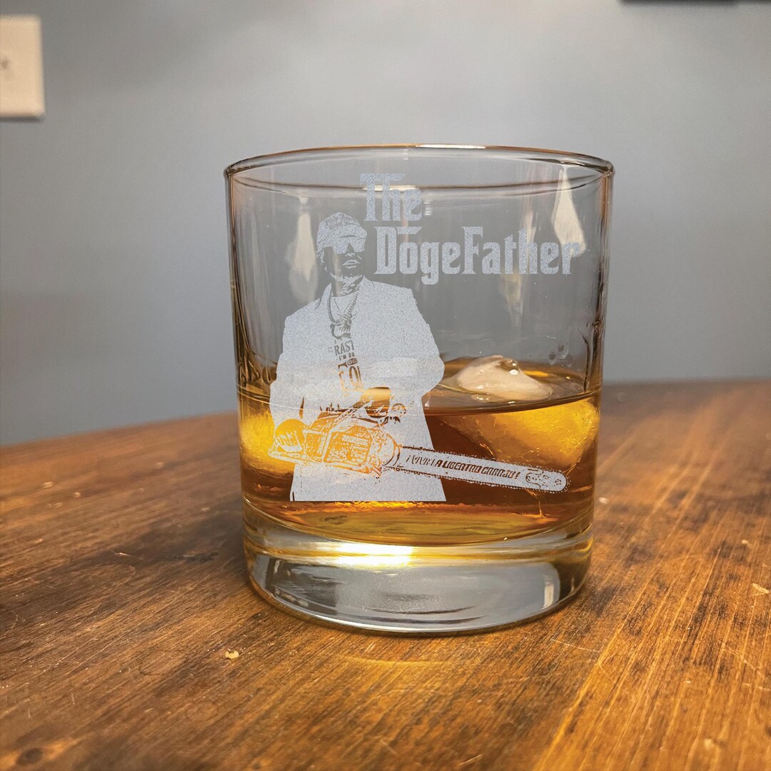 The Dogefather, Elon, D.O.G.E., Drinking Glass, Made in the USA ...