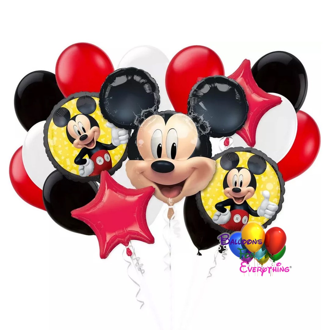 Mickey Mouse Birthday Balloons Deluxe Set, Mickey Globos De Cumpleaños ...