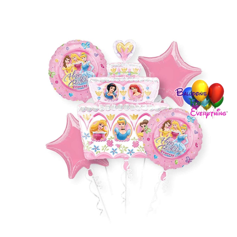 Disney Princess Birthday Balloons Bouquet, Princess Party Balloon ...