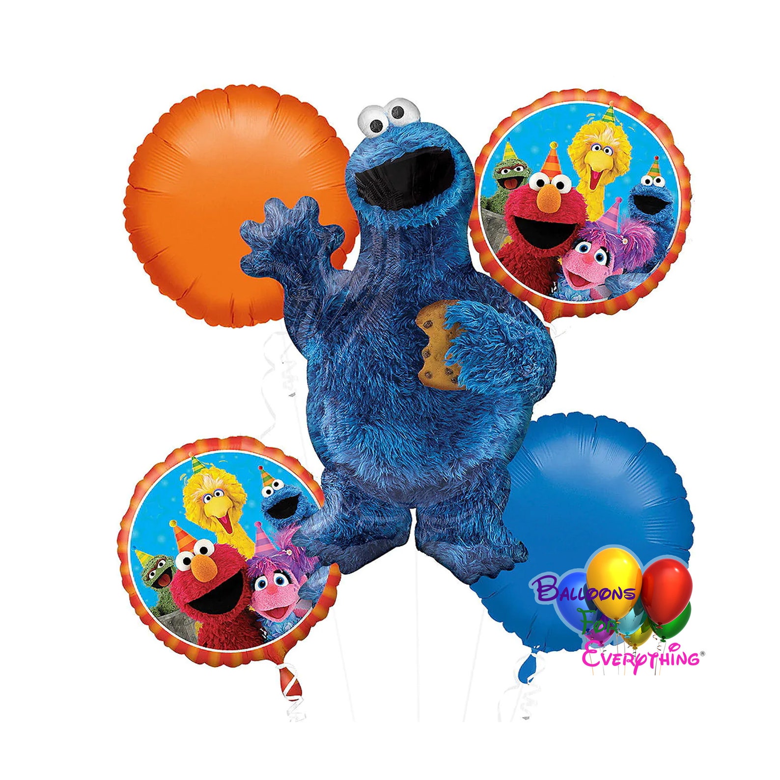 Sesame Street Cookie Monster Birthday Balloons Bouquet Plaza - Etsy