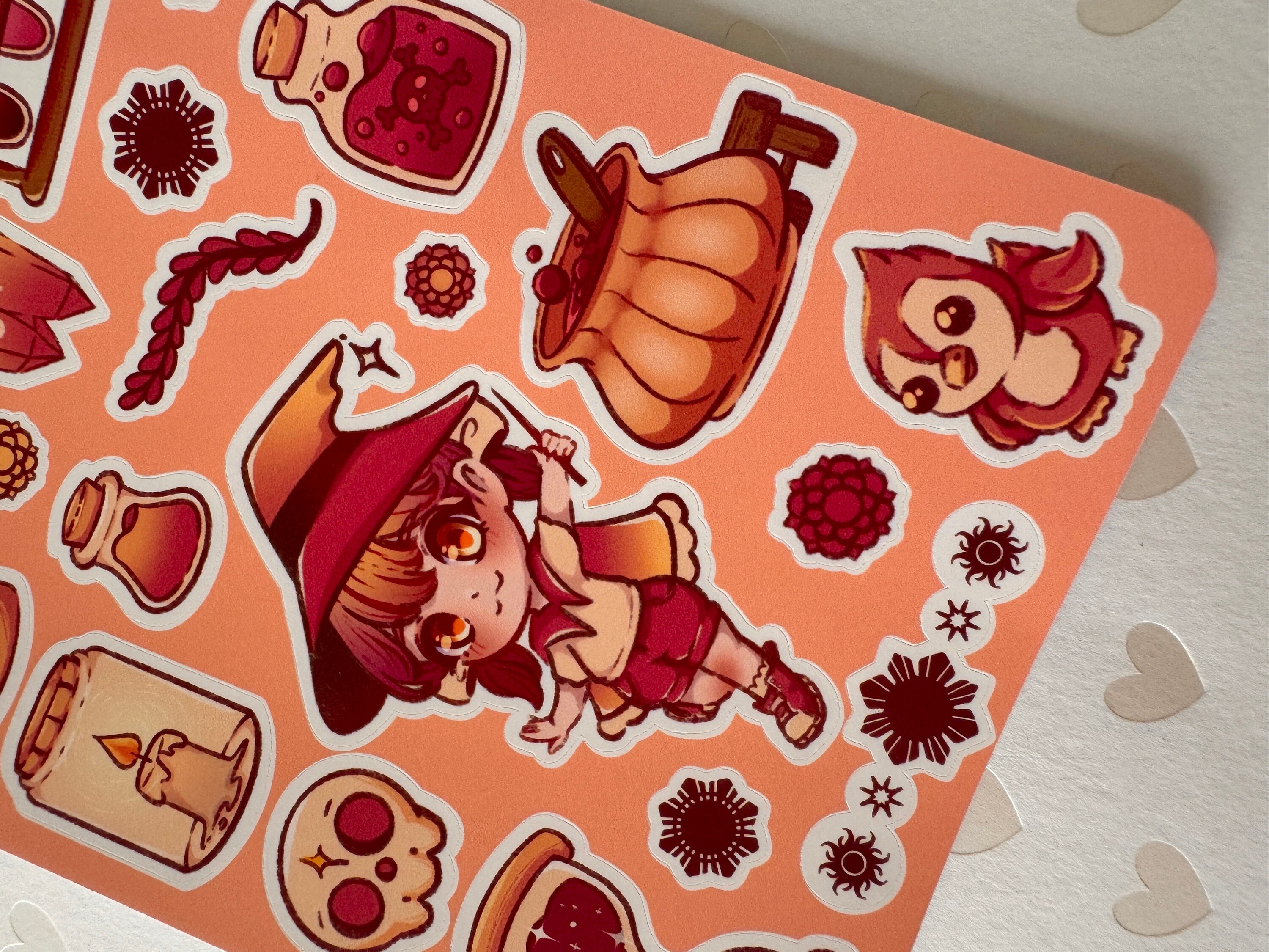 Solar Sun Witch Planner Sticker Sheet Cute Witch Girl Stickers Kawaii ...