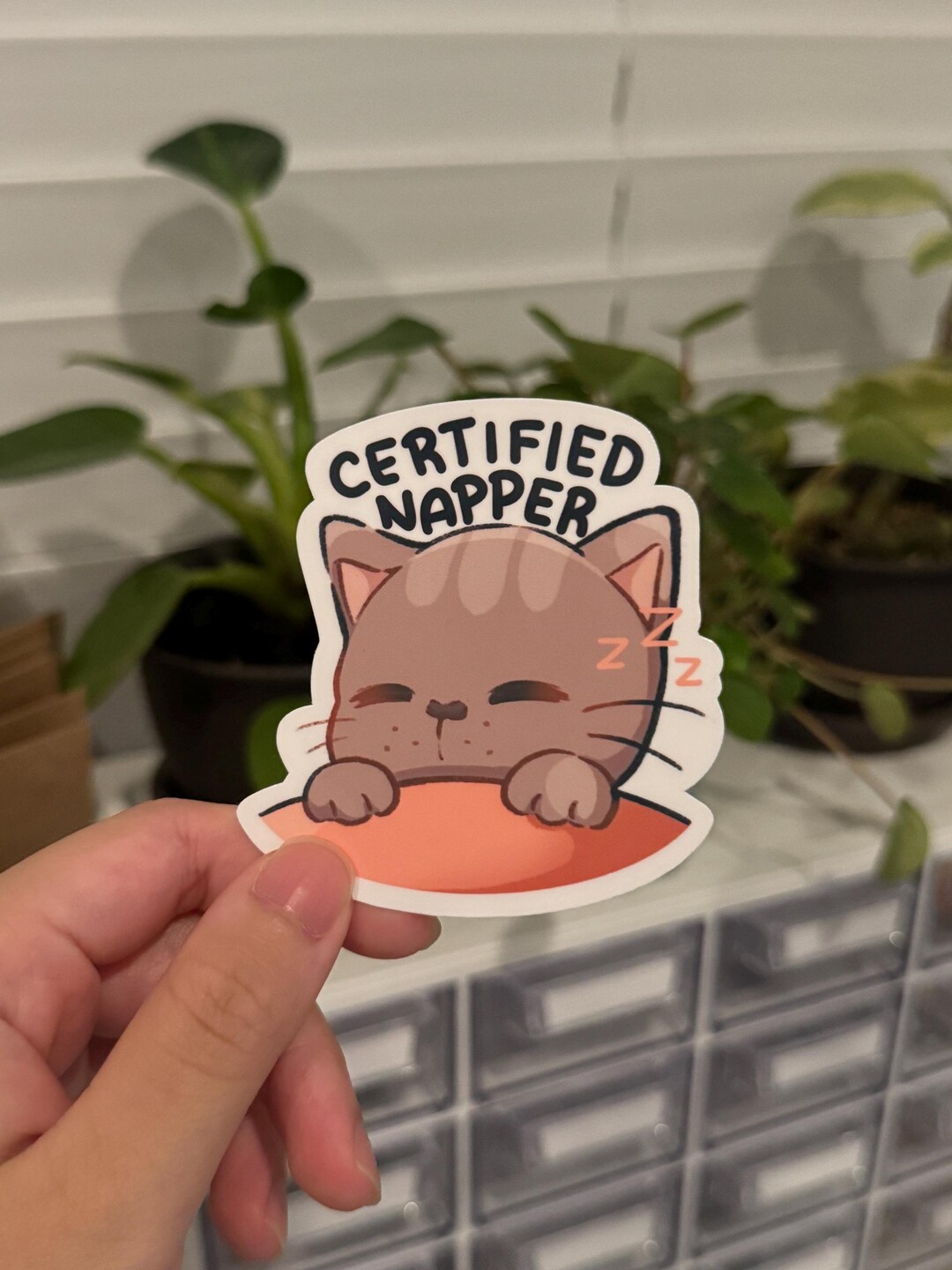 Certified Napper Sticker | Funny & Relatable Cat Meme Stickers ...