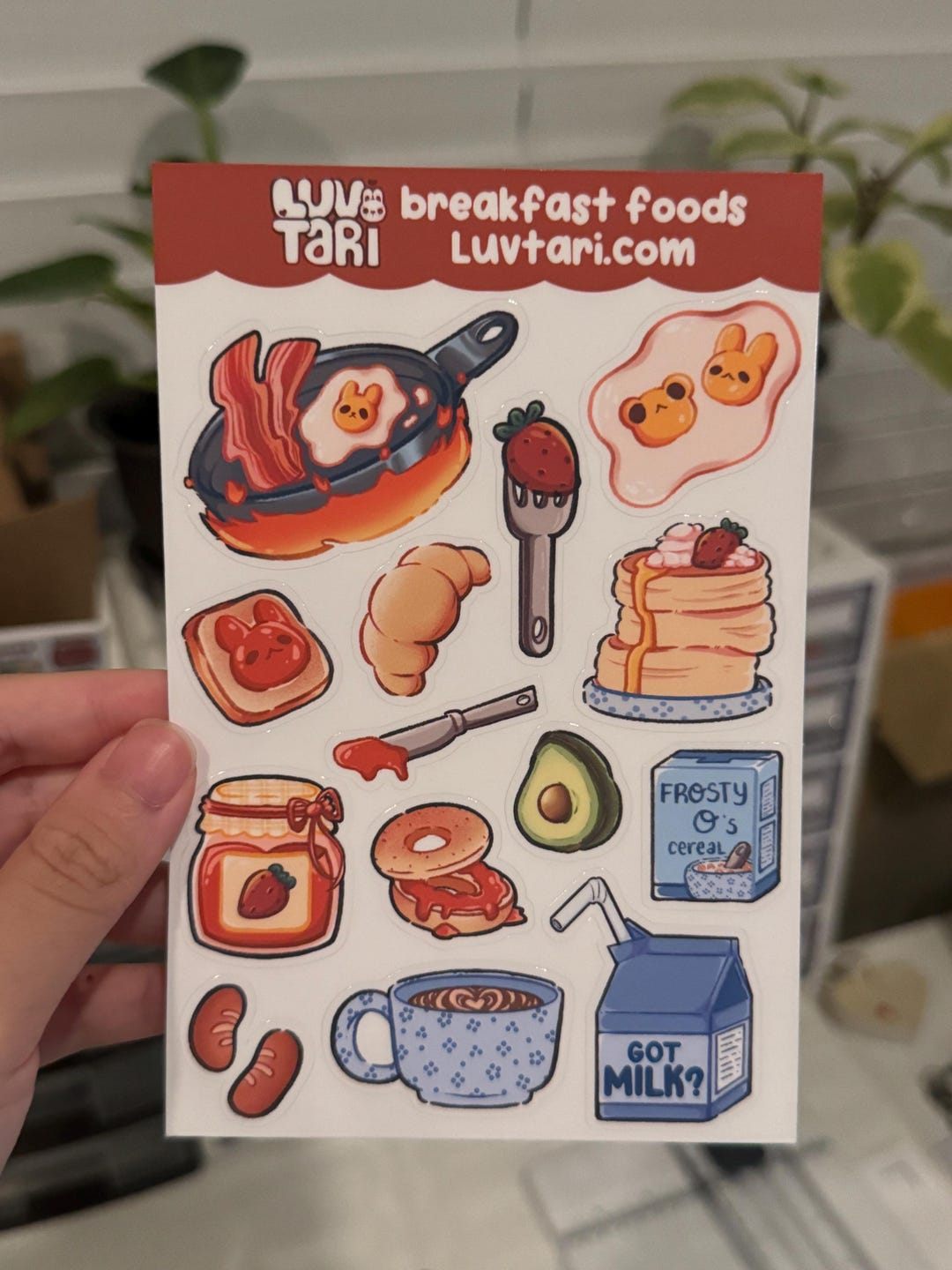 Breakfast Food Sticker Sheet - Cute Bread, Jam, Croissant, Milk, Foodie ...
