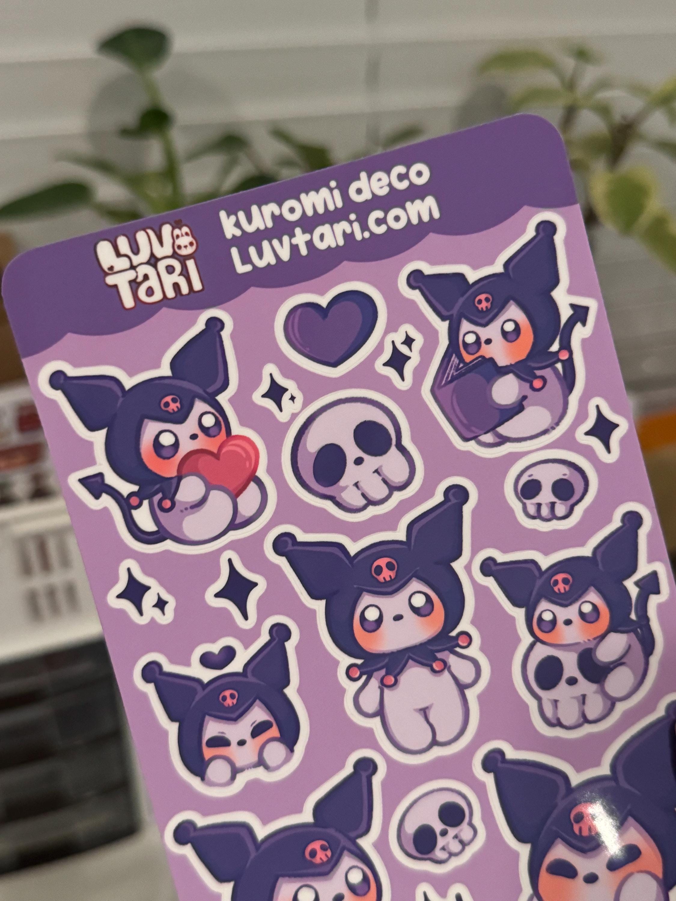 Cute Goth Bunny Sticker Sheet - Cute & Spooky Bunny Stickers | Kawaii ...
