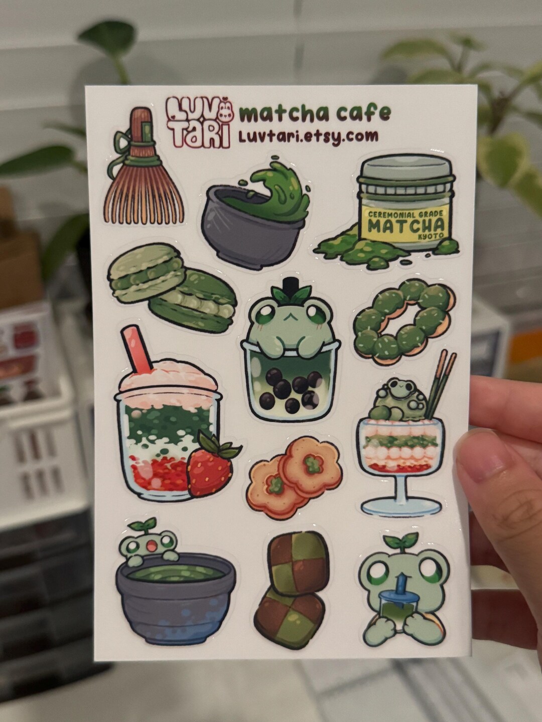 Matcha Cafe Sticker Sheet - Matcha Lover, Matcha Drinks, Matcha ...