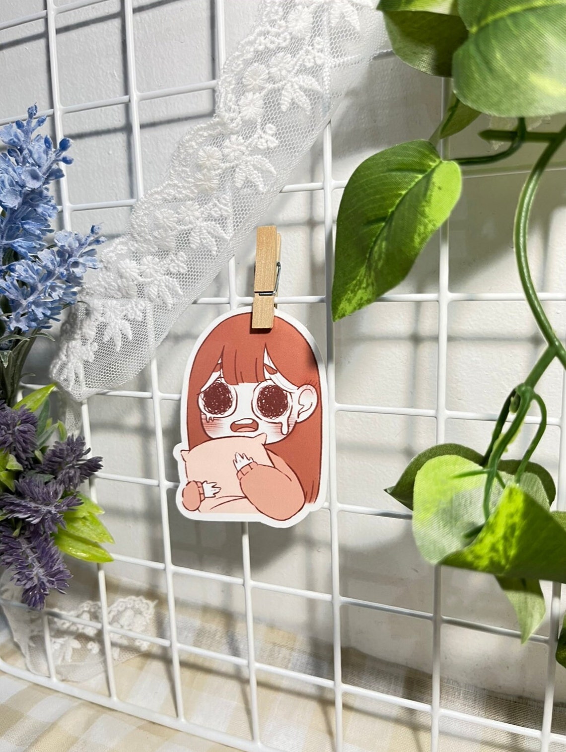 Sad Girl Sticker | Laptop Decal Sticker, Die Cut Vinyl Sticker, Glossy ...