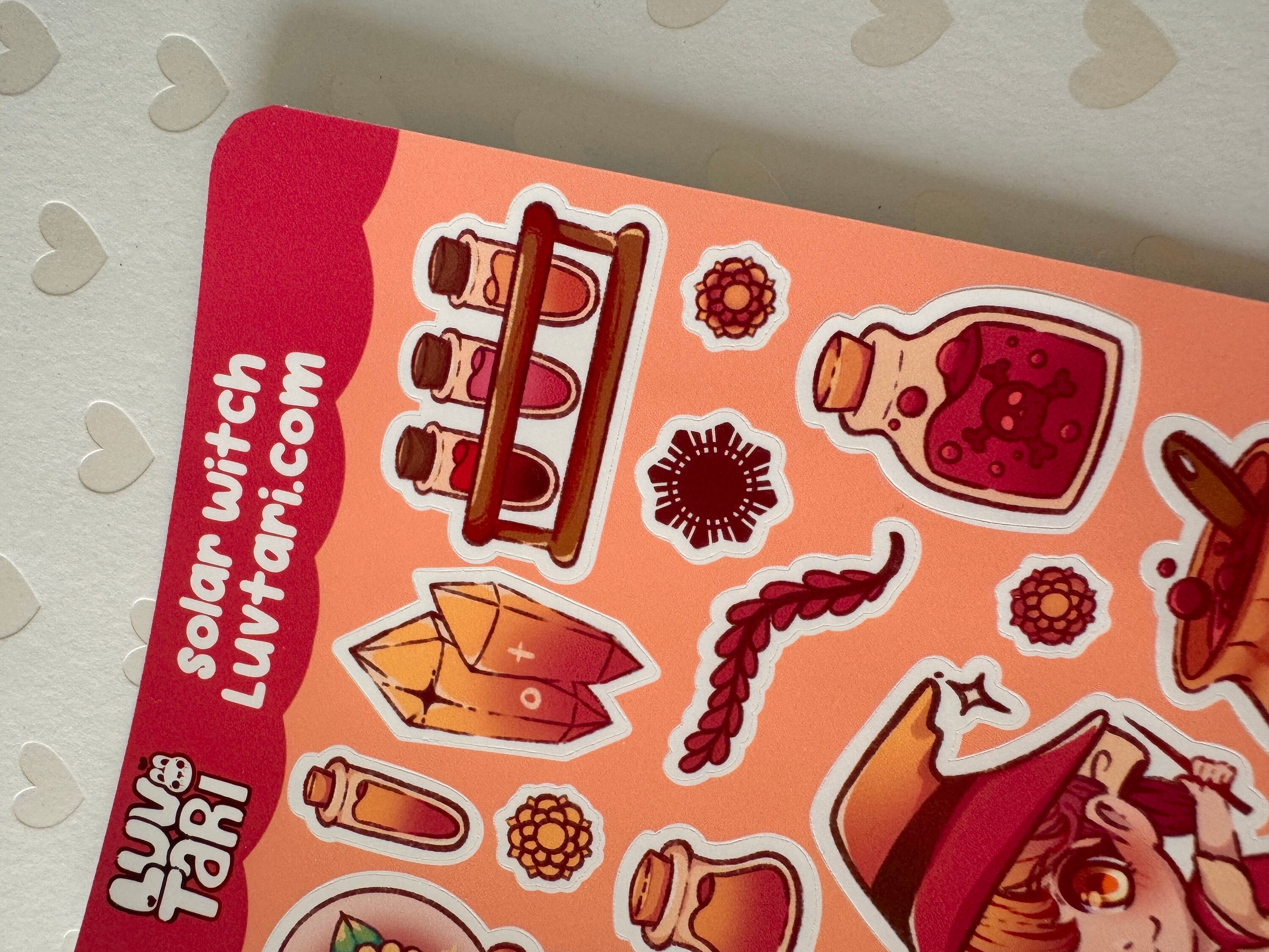 Solar Sun Witch Planner Sticker Sheet - Cute Witch Girl Stickers ...