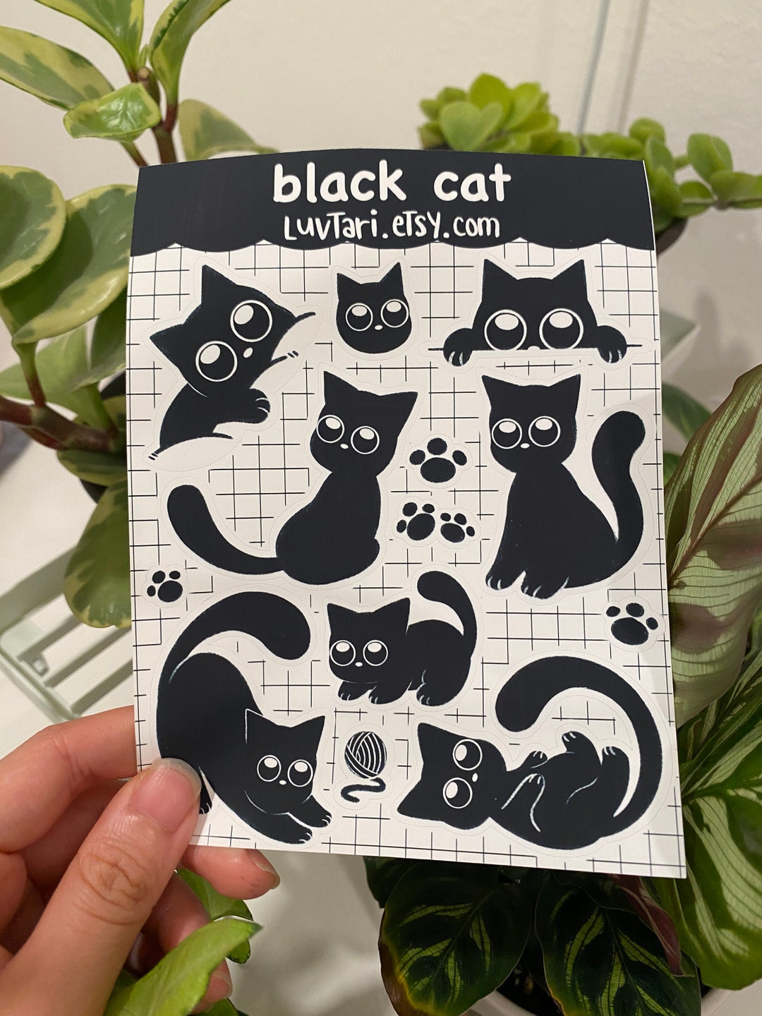 Cute Black Cat Sticker Sheet Journal Stickers, Scrapbook Sticker ...
