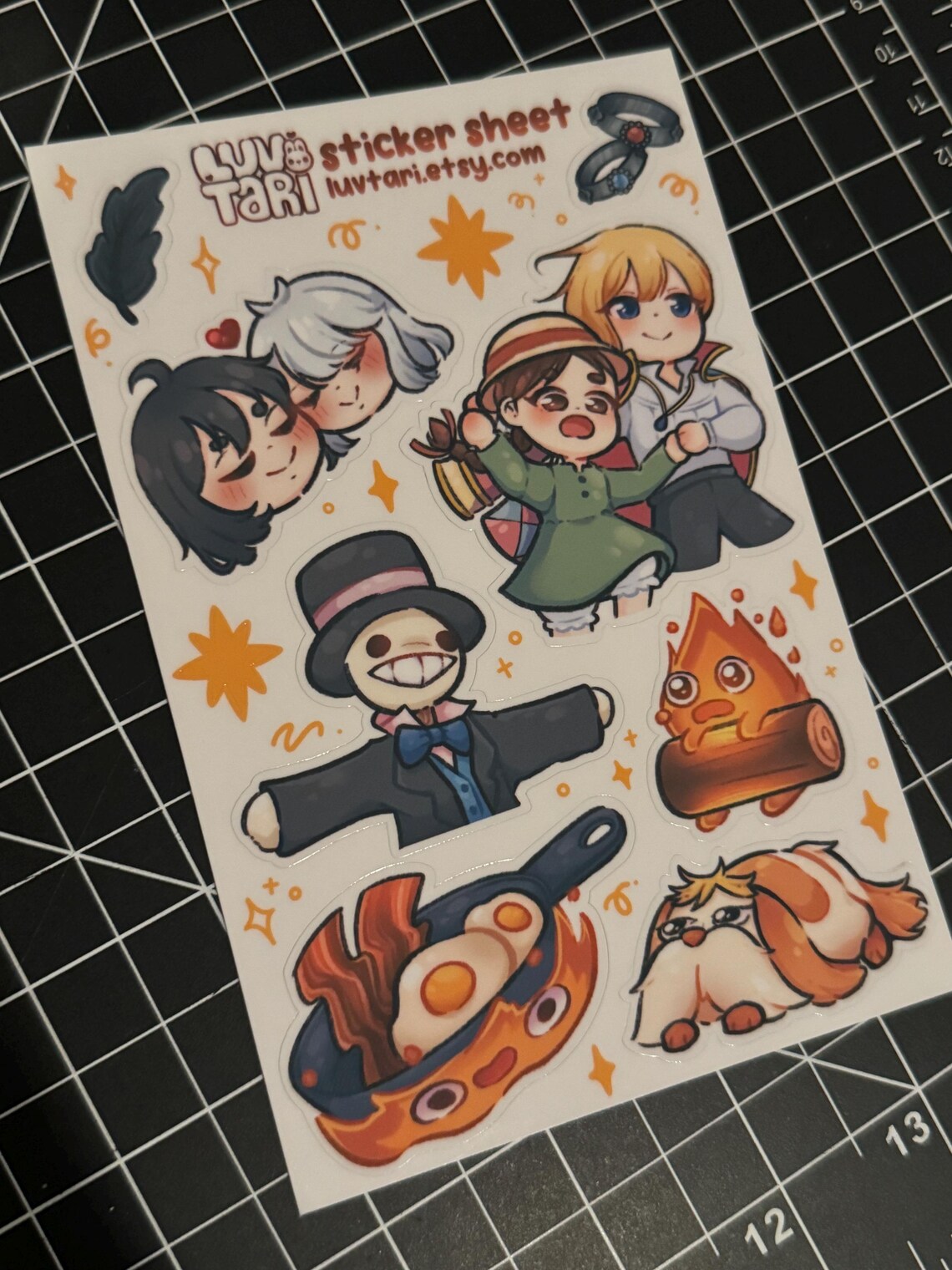 Howl, Sophie & Friends Sticker Sheet - Cute Anime Couple, Calcifer ...