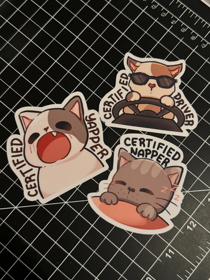 Certified Yapper Sticker | Funny & Relatable Cat Meme Stickers ...