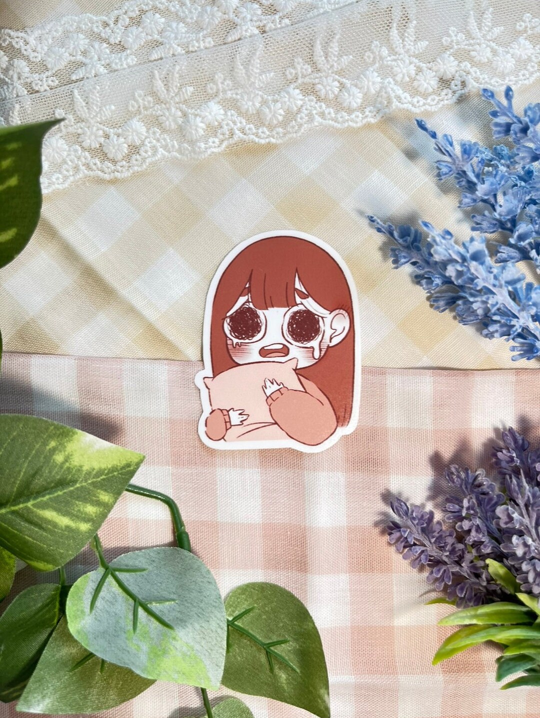 Sad Girl Sticker | Laptop Decal Sticker, Die Cut Vinyl Sticker, Glossy ...