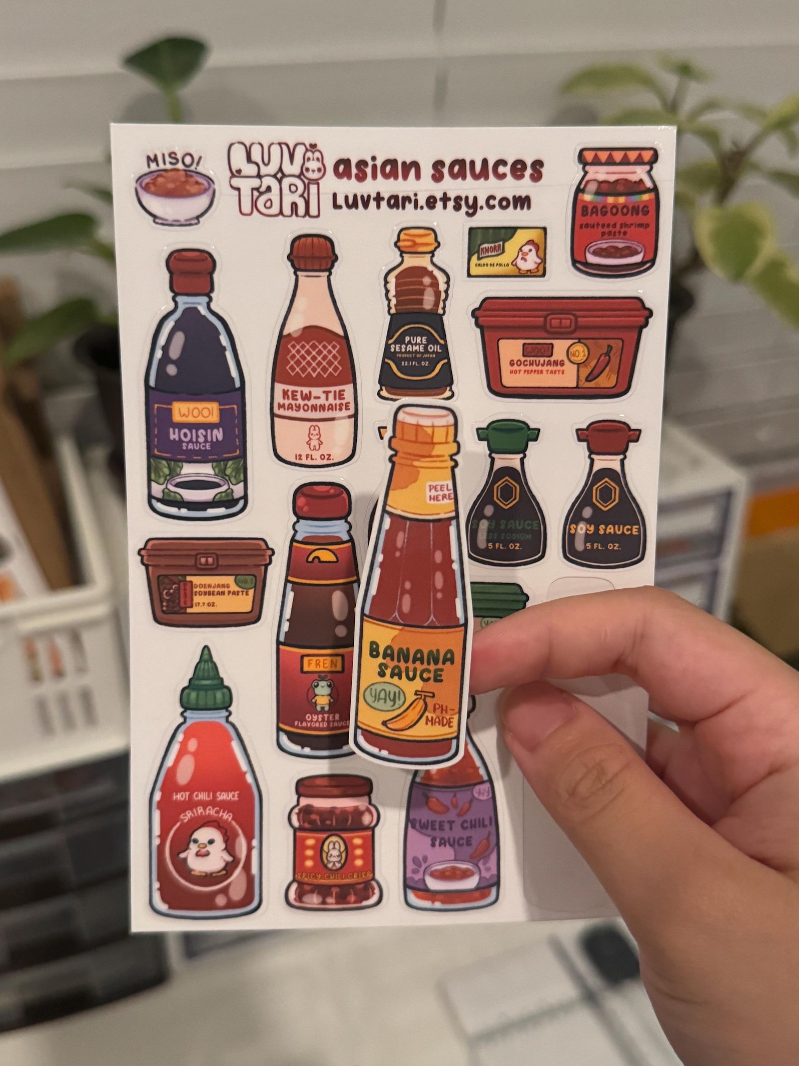 Asian Sauces Sticker Sheet - Cute Condiments, Asian Foods Stickers ...