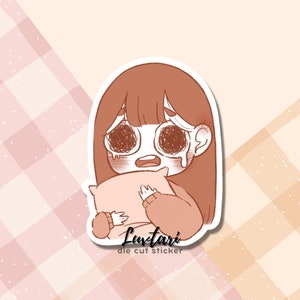 Sad Girl Sticker | Laptop Decal Sticker, Die Cut Vinyl Sticker, Glossy ...