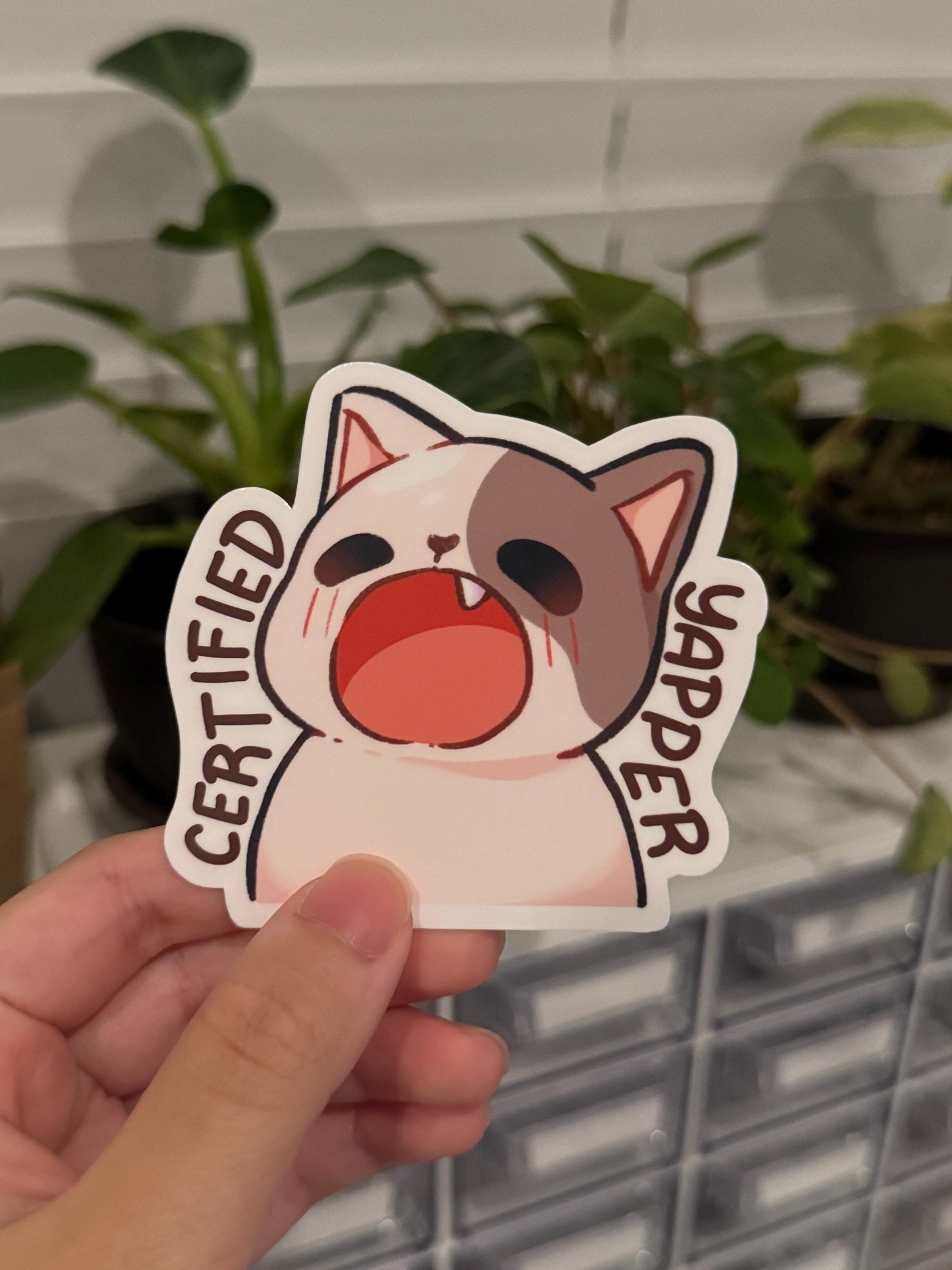 Certified Yapper Cat Meme Sticker | Funny Waterproof Laptop Decal - Etsy