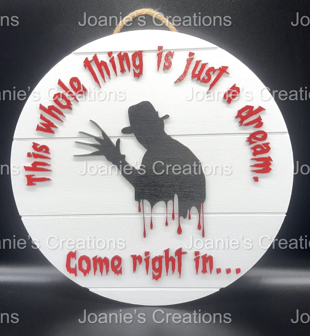 Freddy Krueger Door Hanger SVG File, 3D Door Hanger, Halloween, Horror ...