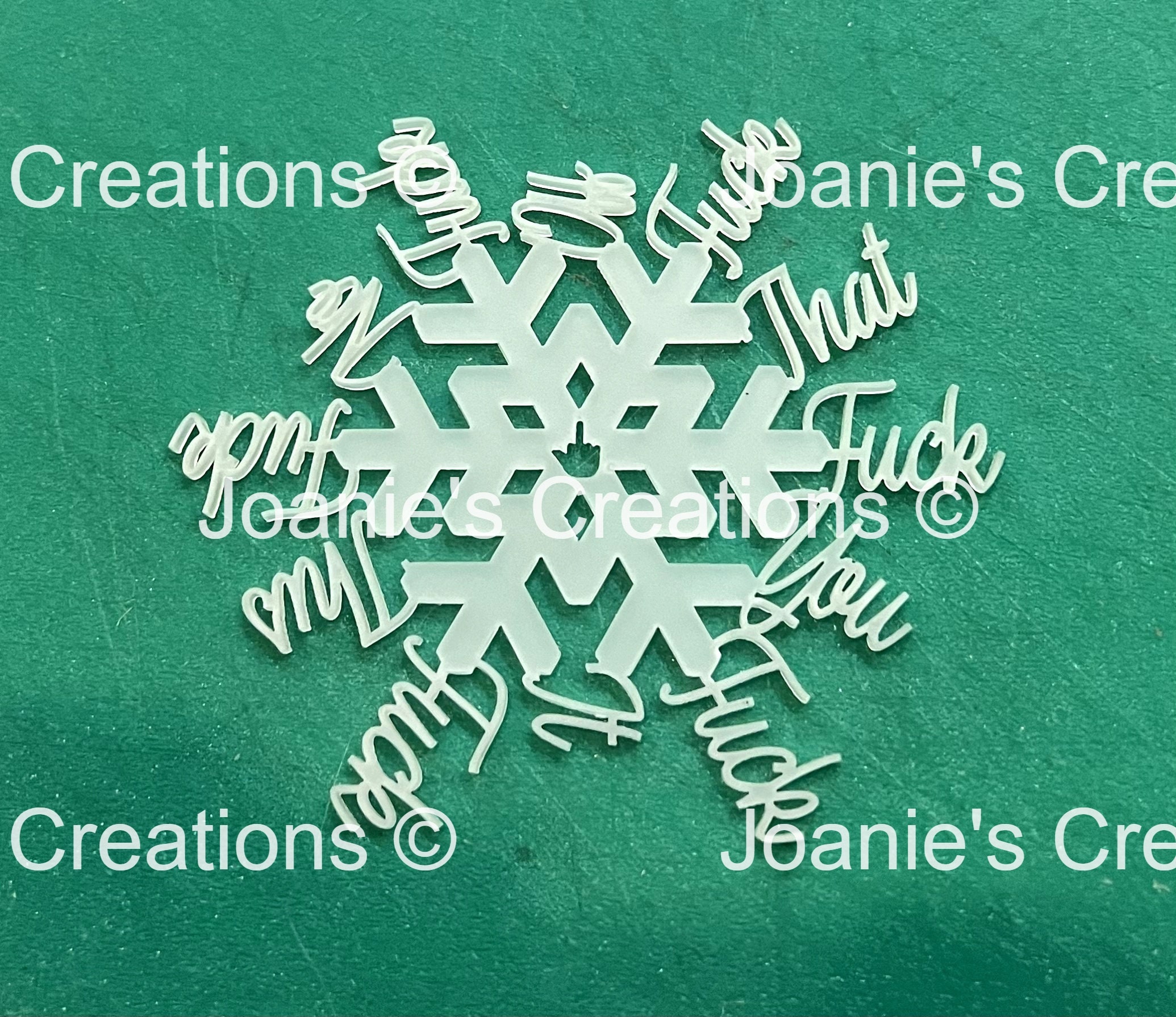 Fuckflake SVG, Swear Word Ornament, Christmas Ornament, Laser Cut File ...