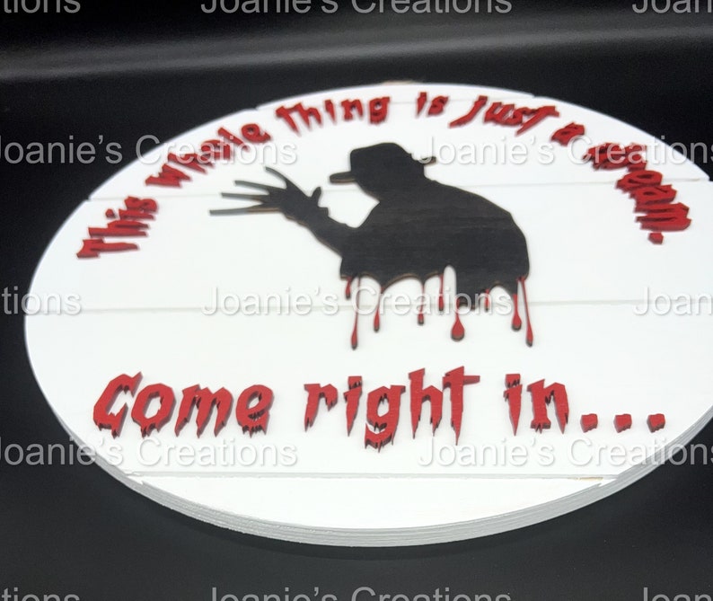 Freddy Krueger Door Hanger SVG File, 3D Door Hanger, Halloween, Horror ...