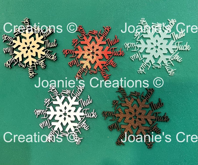 Fuckflake SVG, Swear Word Ornament, Christmas Ornament, Laser Cut File ...