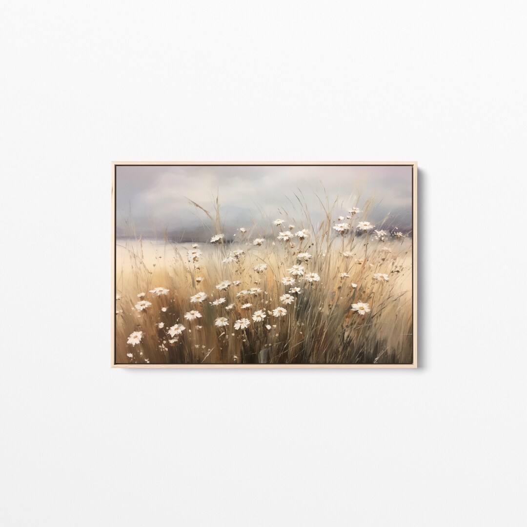 Vintage Landscape Print, Prairie Wall Art, Large Canvas Print, Neutral ...