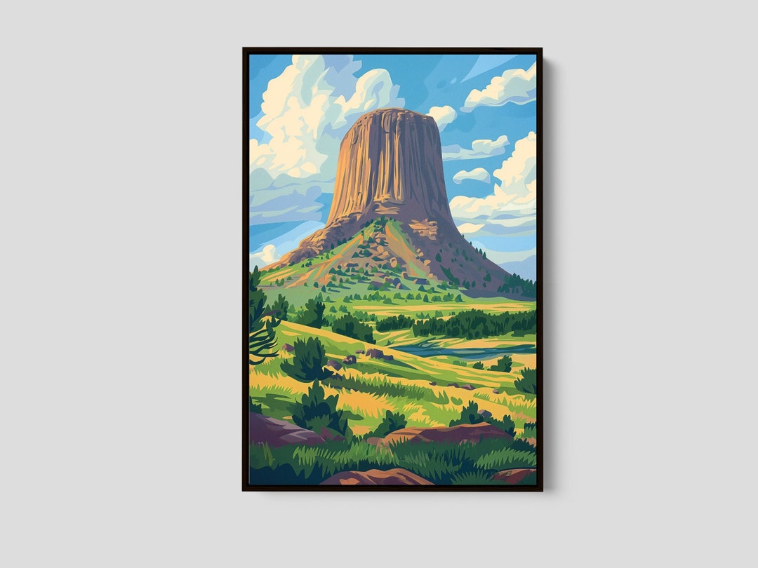 Canvas Wall Art - Devil's Tower Print, Large Canvas Print, Devils Tower ...