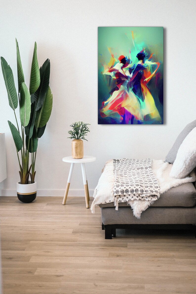 Abstract Dancers Canvas Art Ready to Hang Dancing Art Print - Etsy