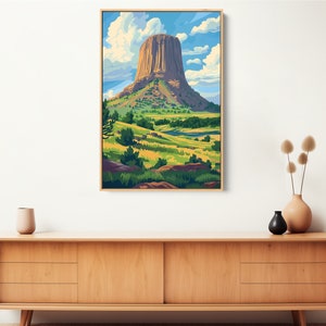 Canvas Wall Art - Devil's Tower Print, Large Canvas Print, Devils Tower ...