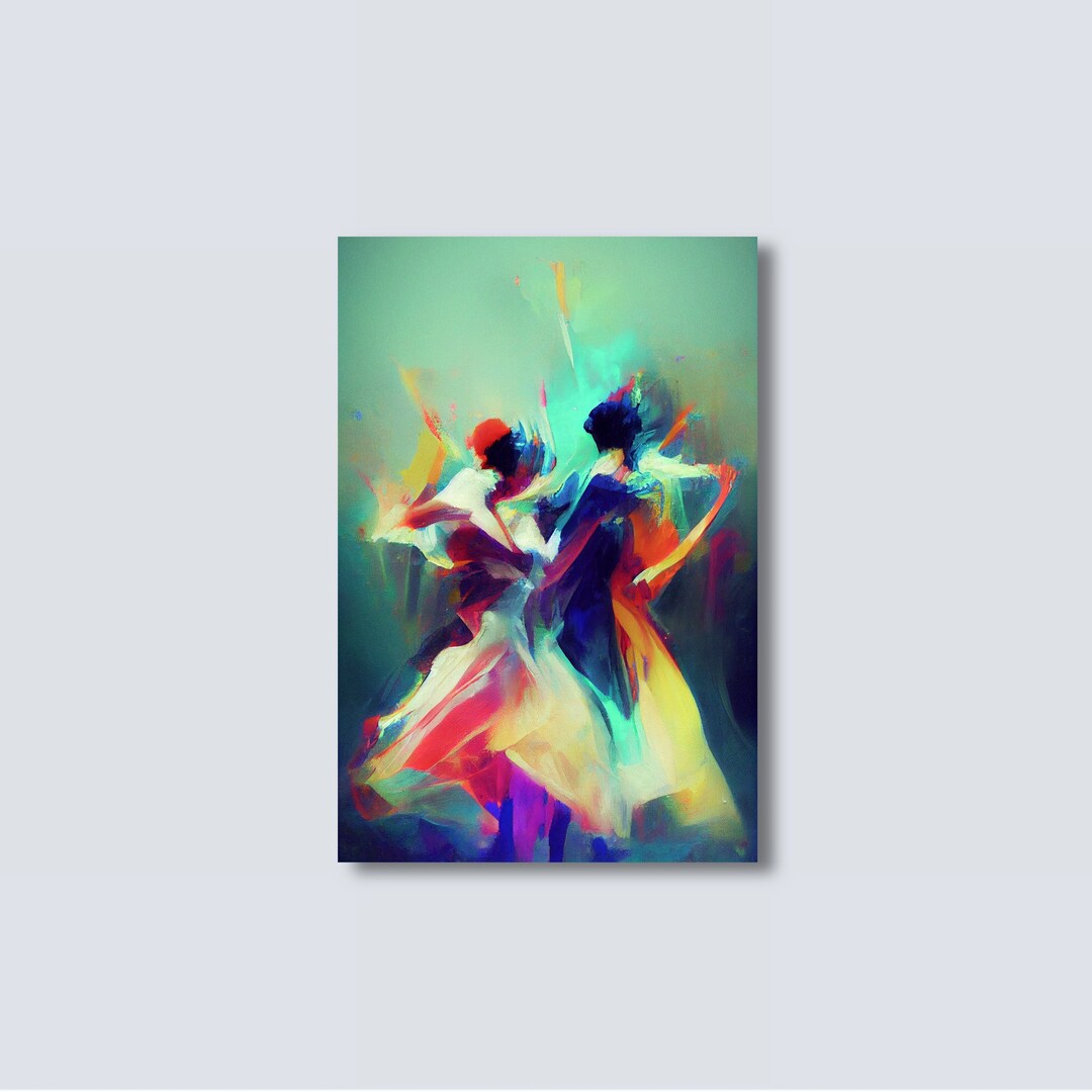Abstract Dancers Canvas Art, Ready to Hang, Dancing Art Print, Large ...