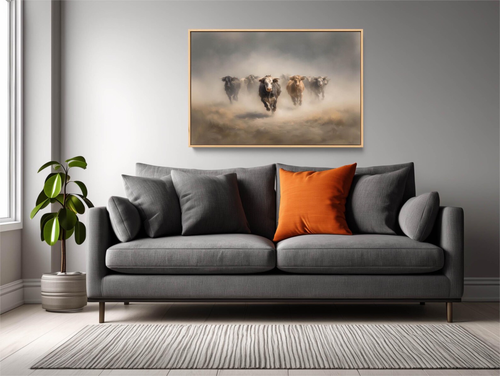 Texas Landscape Painting: Farmhouse Framed Wall Art Print | Cattle ...