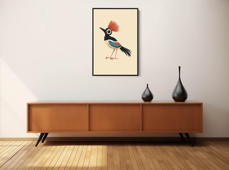 Mid-century Roadrunner Art Print: Framed Office Wall Decor - Etsy