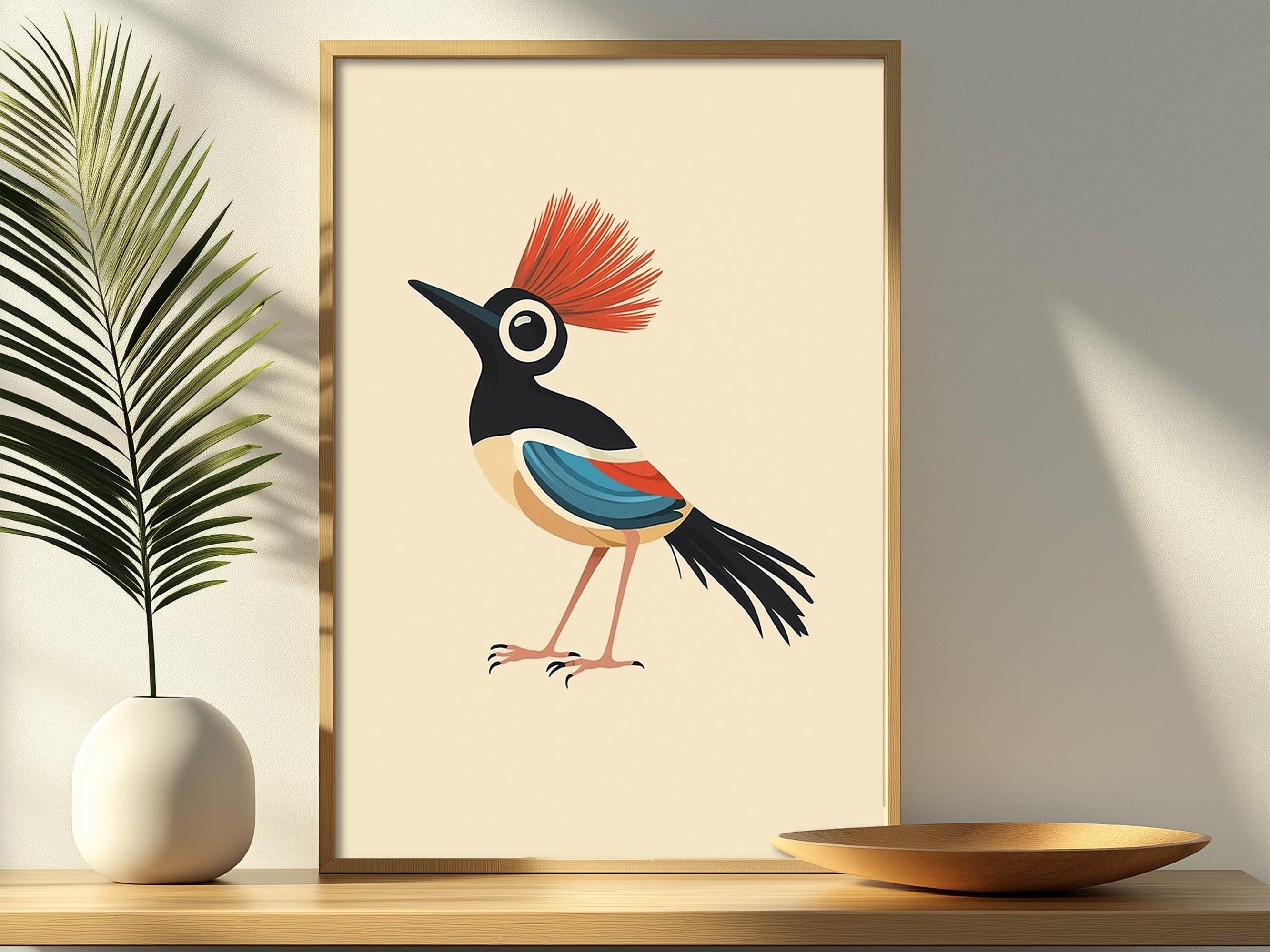 Mid-century Roadrunner Art Print: Framed Office Wall Decor - Etsy