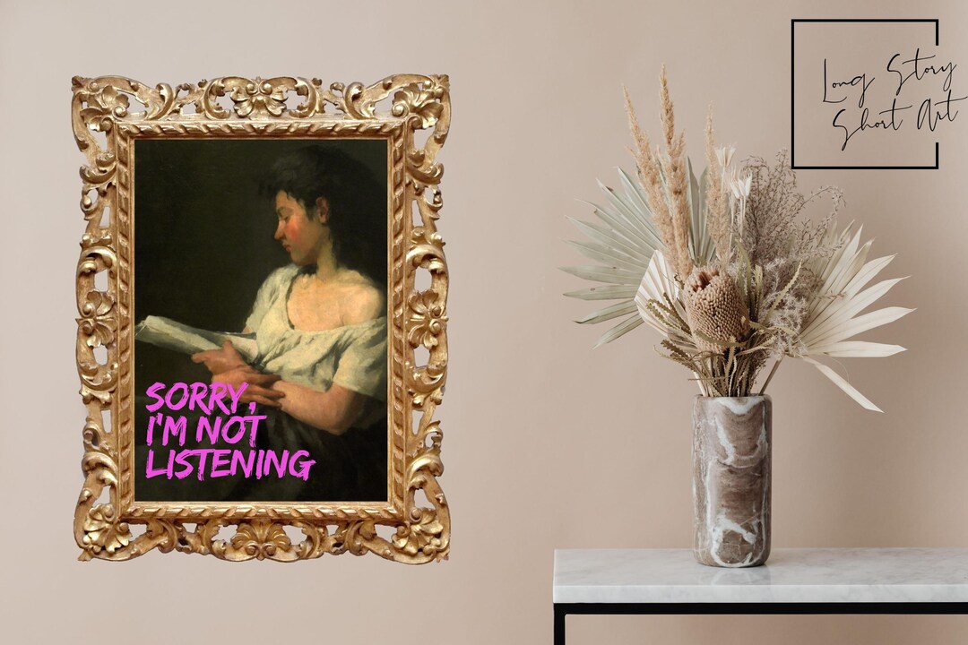 Woman Reading Painting | Sorry, I'm Not Listening | Eclectic Vintage ...