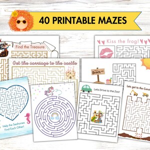 Mazes for Kids Puzzle Book Printable Activity Pages Learning Activity ...