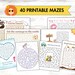 Mazes for Kids Puzzle Book Printable Activity Pages Learning Activity ...
