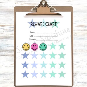 Reward Chart for Kid Sticker Chart Positive Behavior Teen Reward System ...