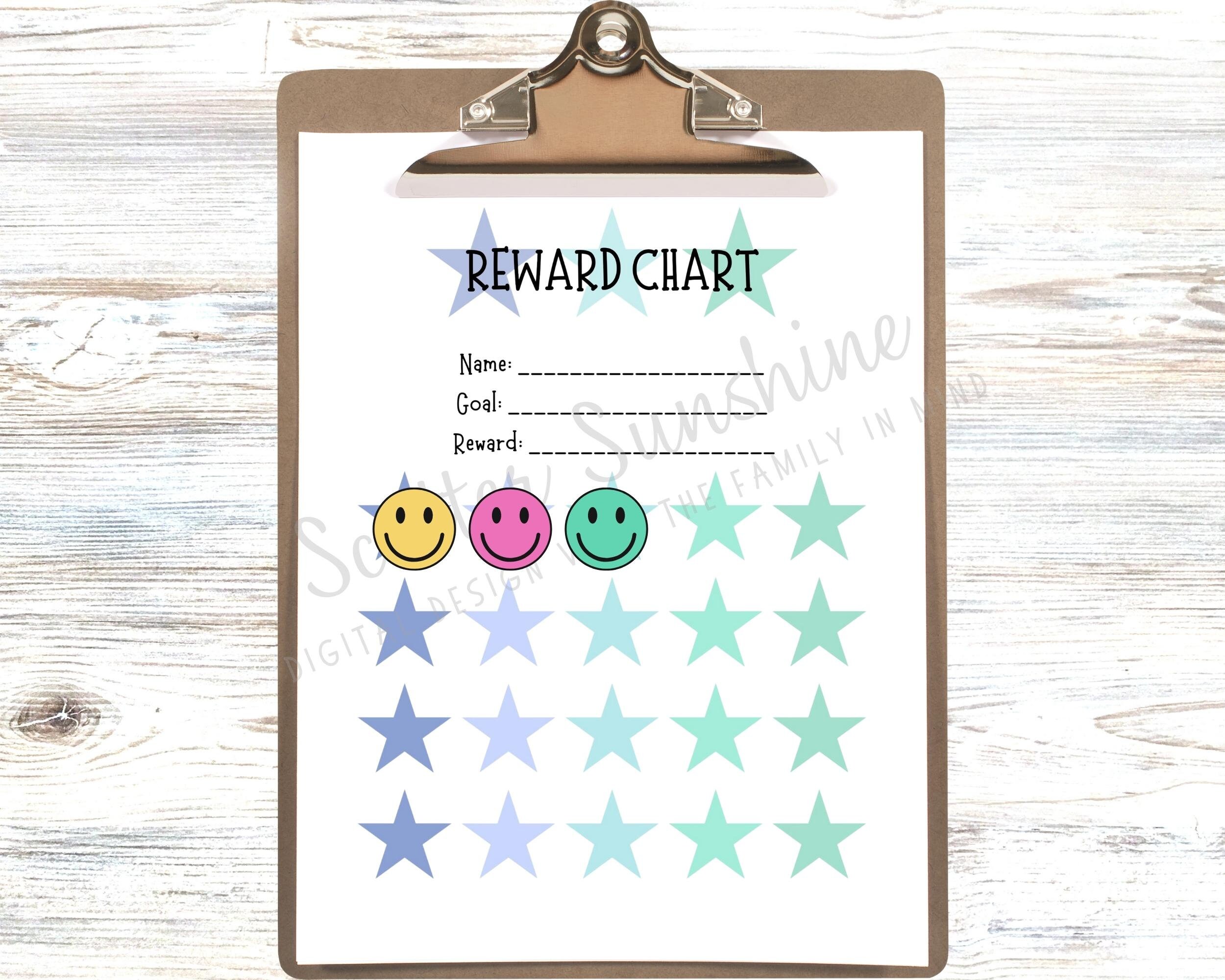 Reward Chart for Kid Sticker Chart Positive Behavior Teen Reward System ...