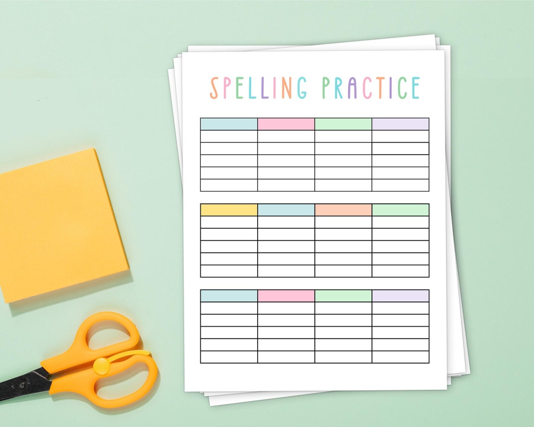 Printable Spelling Worksheet Spelling Practice Teacher Resource ...