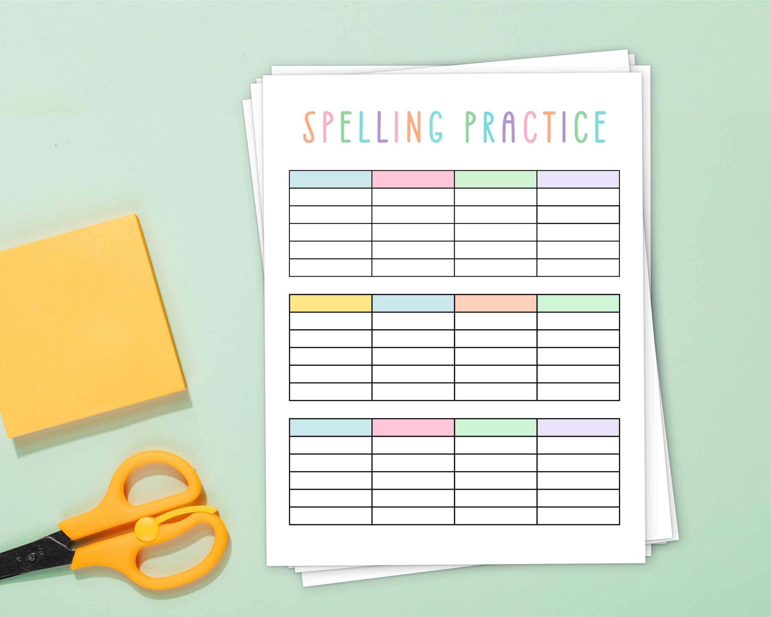 Printable Spelling Worksheet Spelling Practice Teacher Resource ...