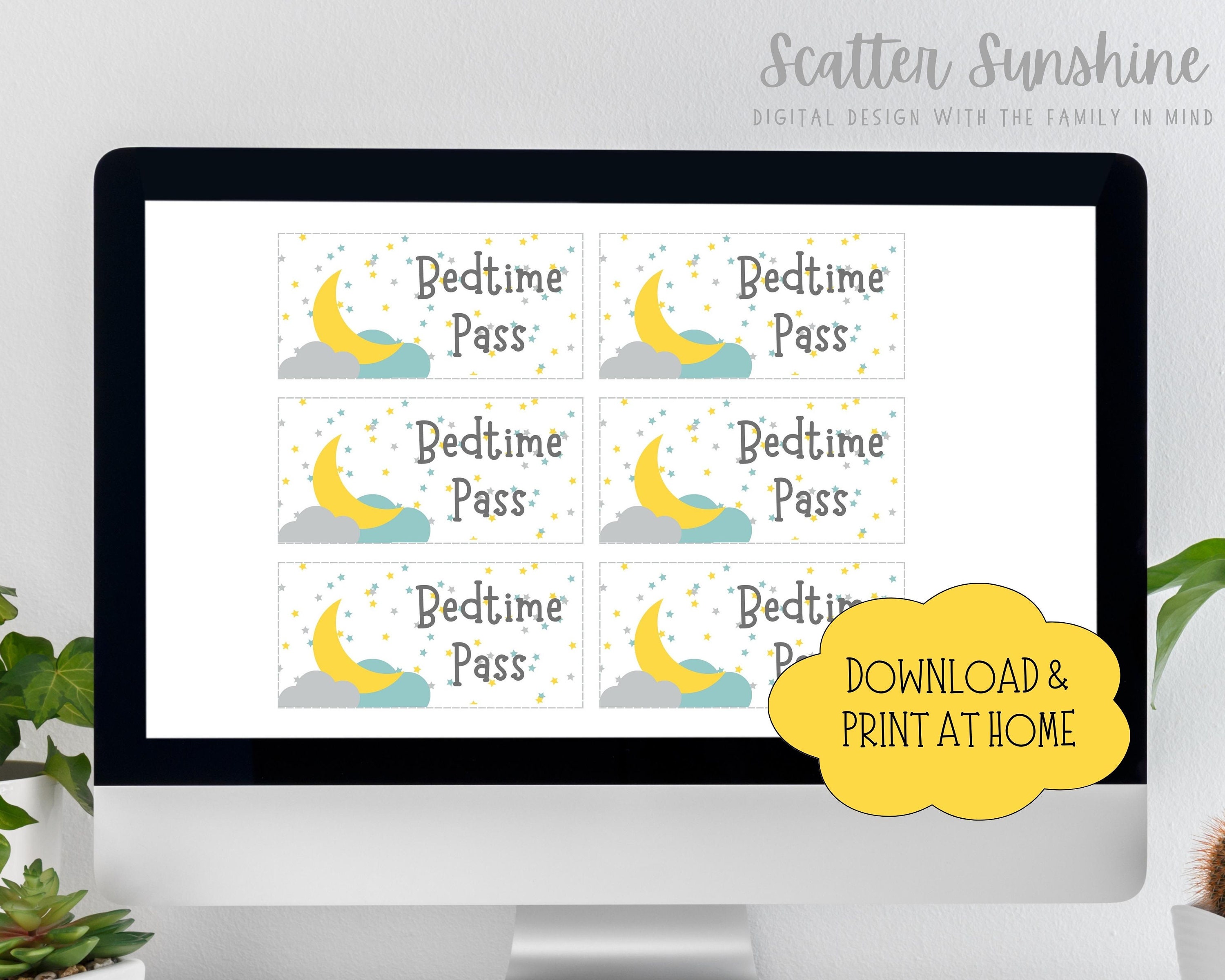 Bedtime Pass for Sleep Training Toddlers Printable Get Out of - Etsy