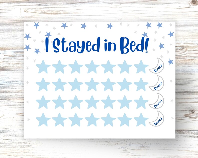 Printable Sleep Chart and I Stayed in Bed Reward Calendar, Sleep ...