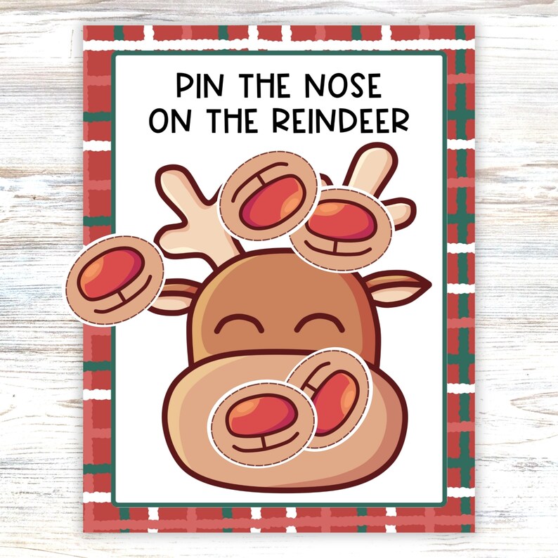 Pin the Nose on the Reindeer and Carrot on the Snowman, Pin the Tail on ...