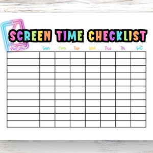 Earn Screen Time Sticker Chart, Good Behavior Checklist, Weekly Routine ...